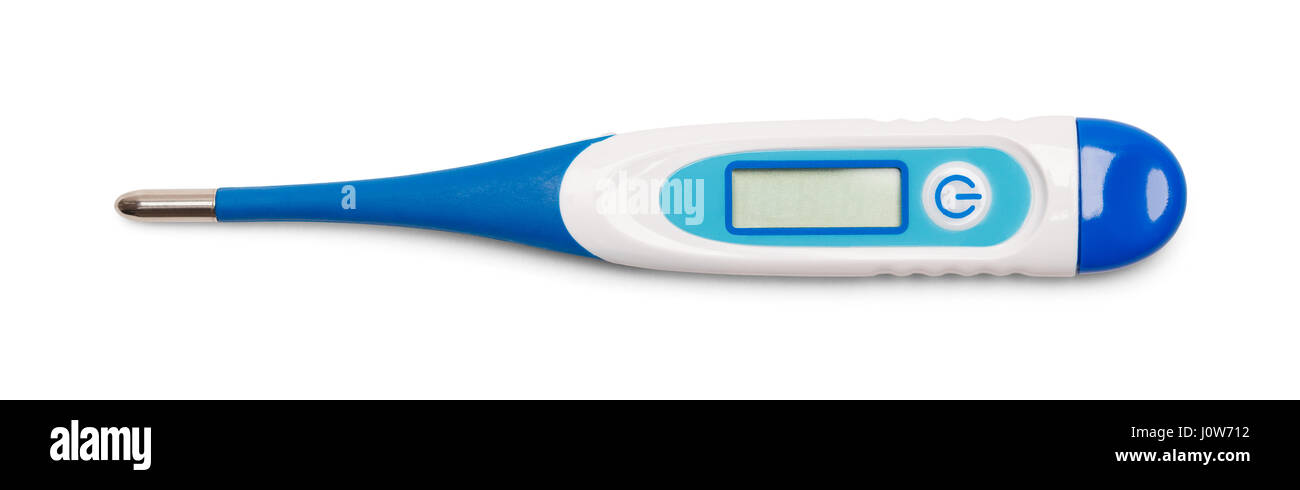 Blue Digital Thermometer Isolated on White Background Stock Photo - Alamy