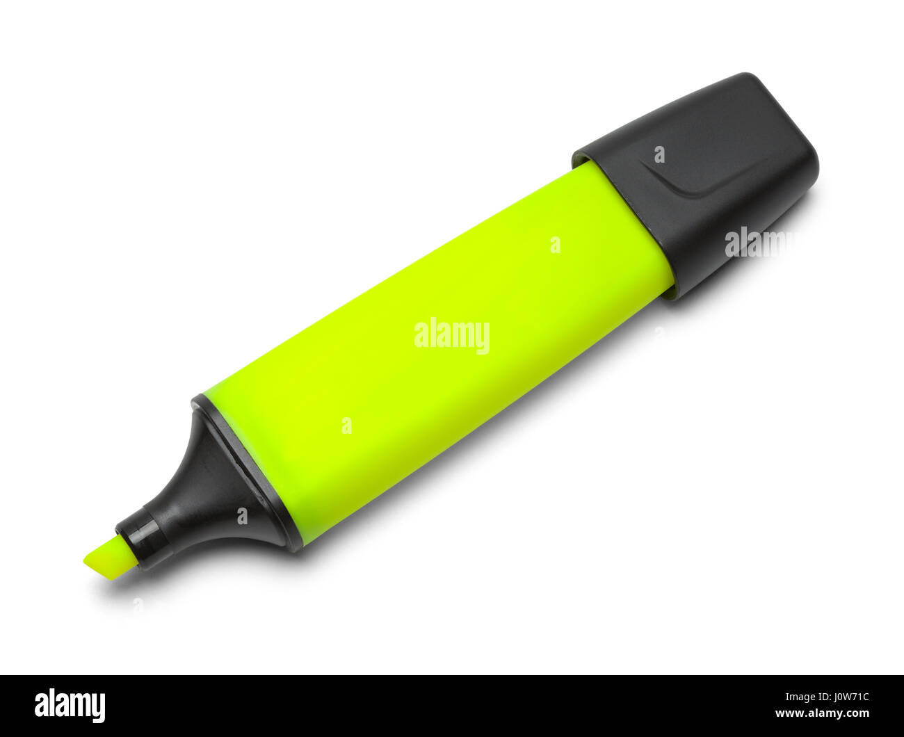 Yellow Highlighter with Cap on End Isolated on White Background Stock ...