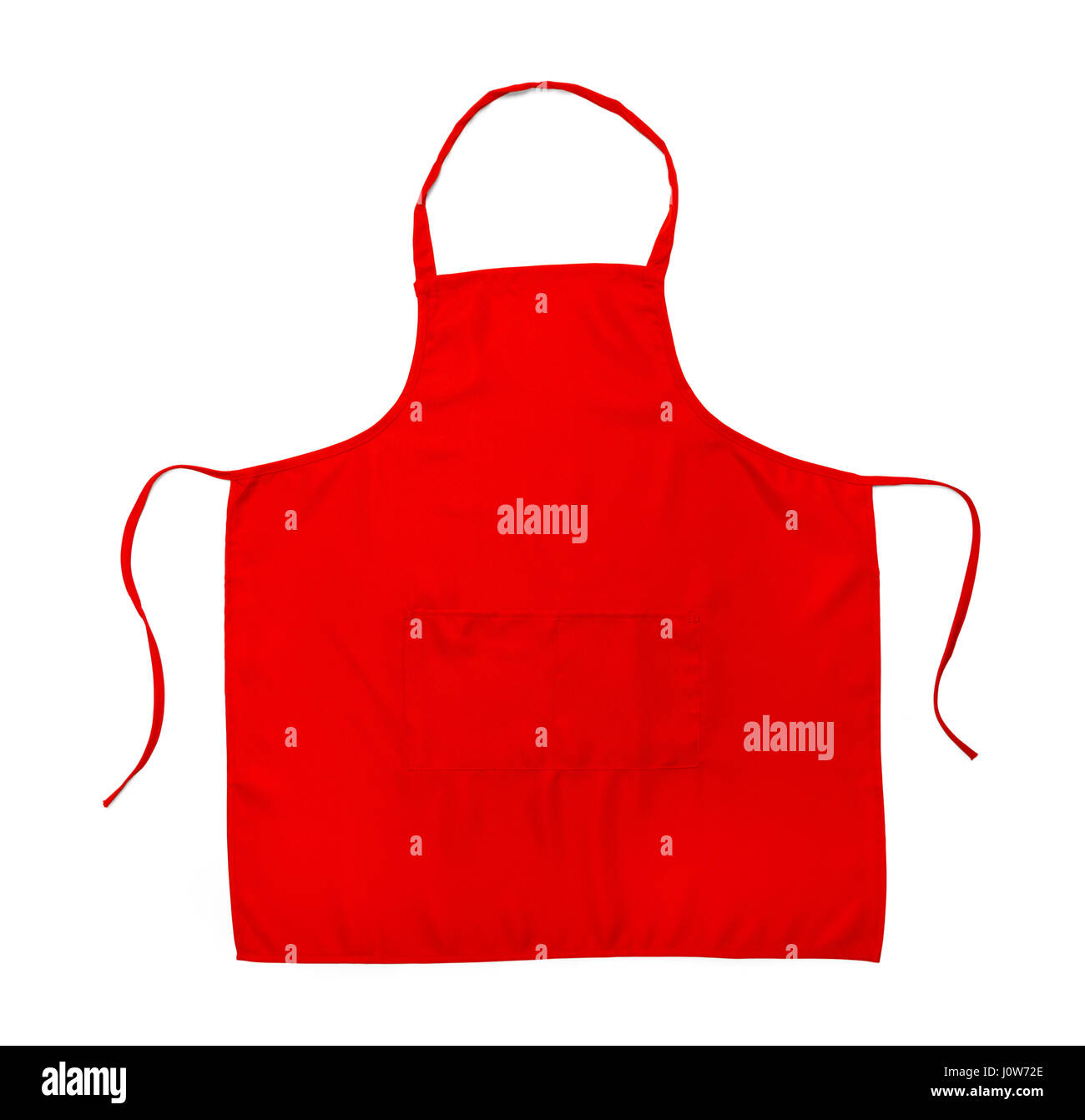 Red Cooking Apron Isolated on White Background Stock Photo - Alamy