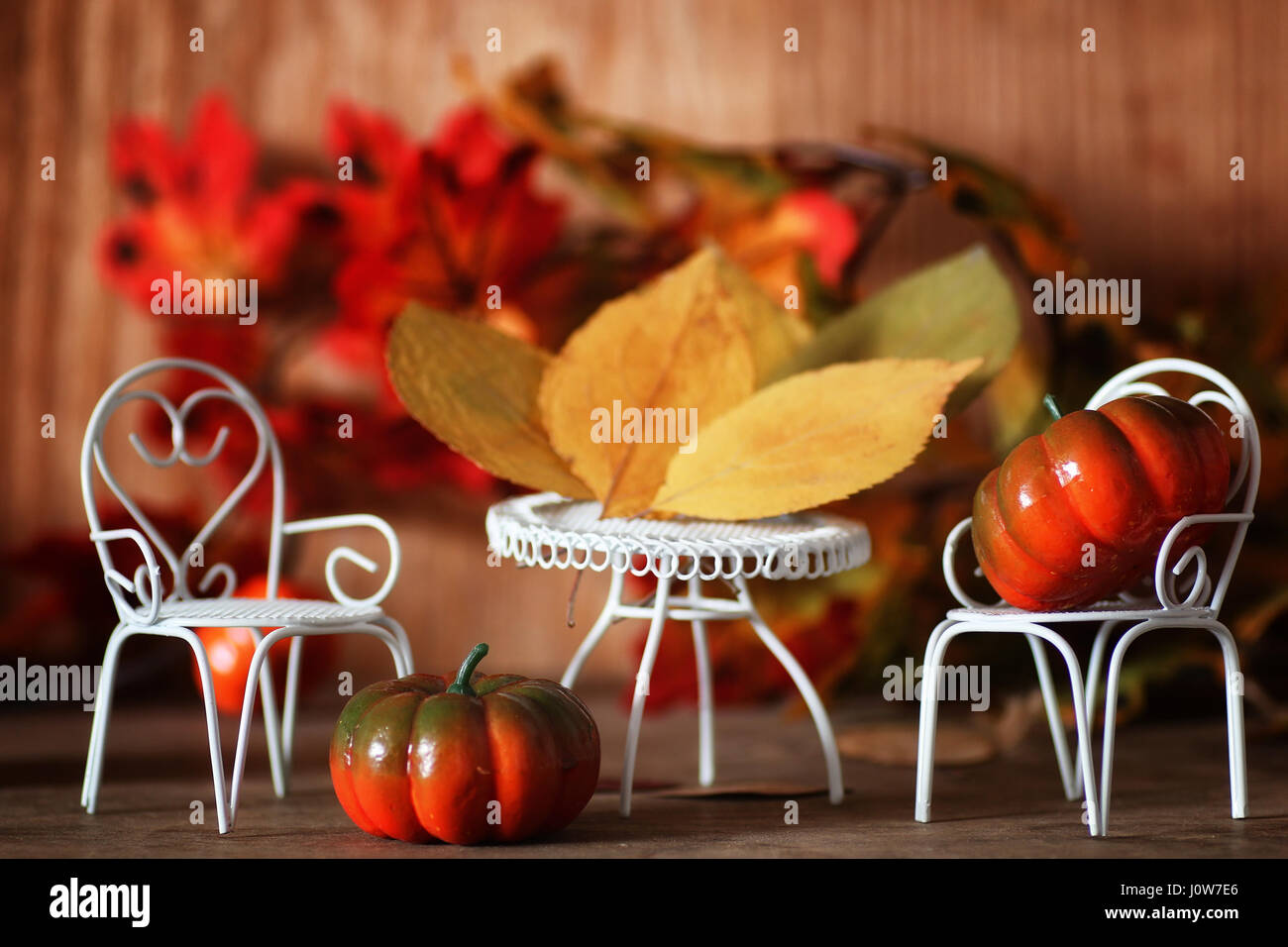 fresh pumpkin in interior wooden room on chair Stock Photo - Alamy