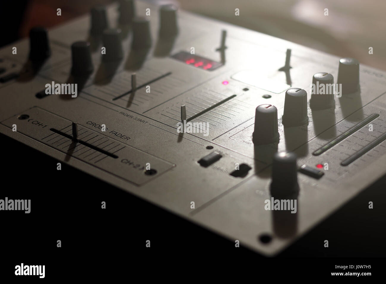 Details of elements and switches of a musical DJ keypad Stock Photo - Alamy