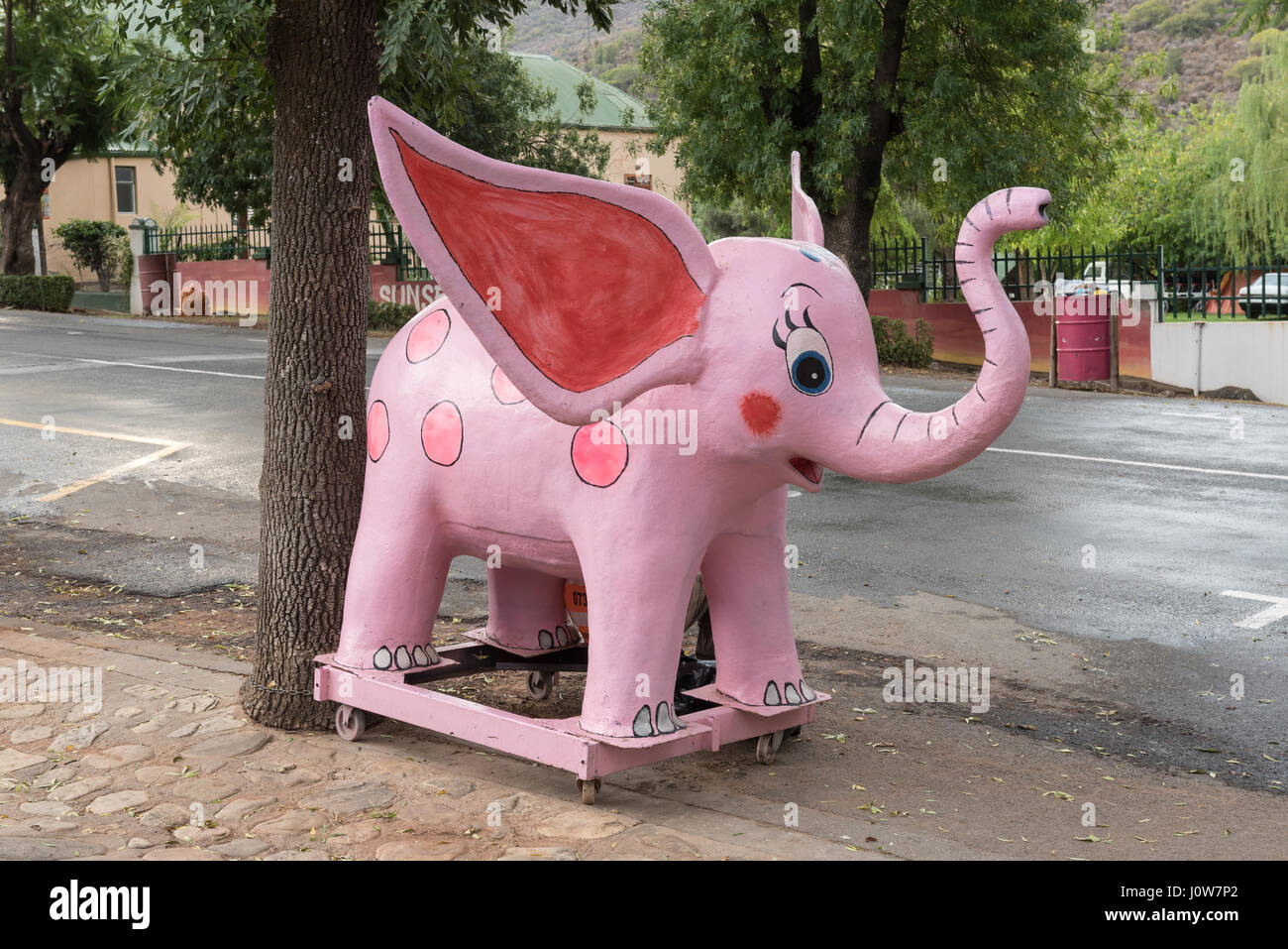 DE RUST, SOUTH AFRICA - MARCH 23, 2017: A pink elephant called Herrie ...