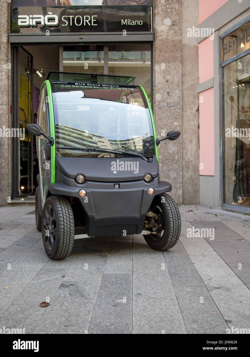 Biro , electrical smart city car designed in Italy, store in Milan ...