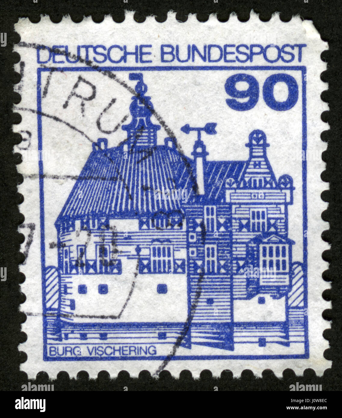 Germany, post mark,stamp, postage stamp, architecture Stock Photo - Alamy