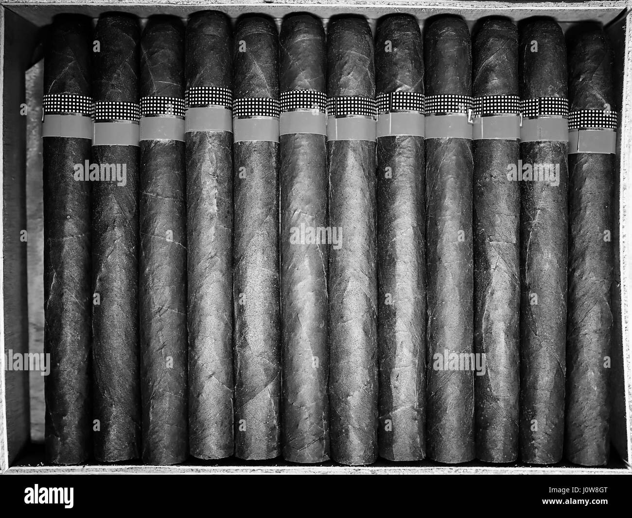 Retro styled photo of large box of Cuban cigars on a wooden tabl Stock ...