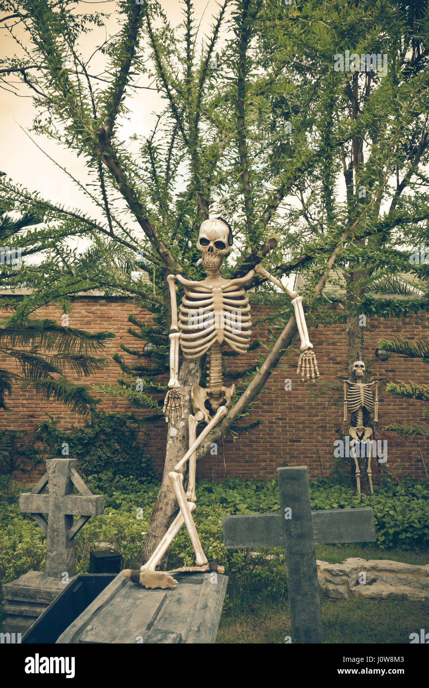Photos of the puppet skeleton on Halloween Festival Lavigne Stock Photo ...