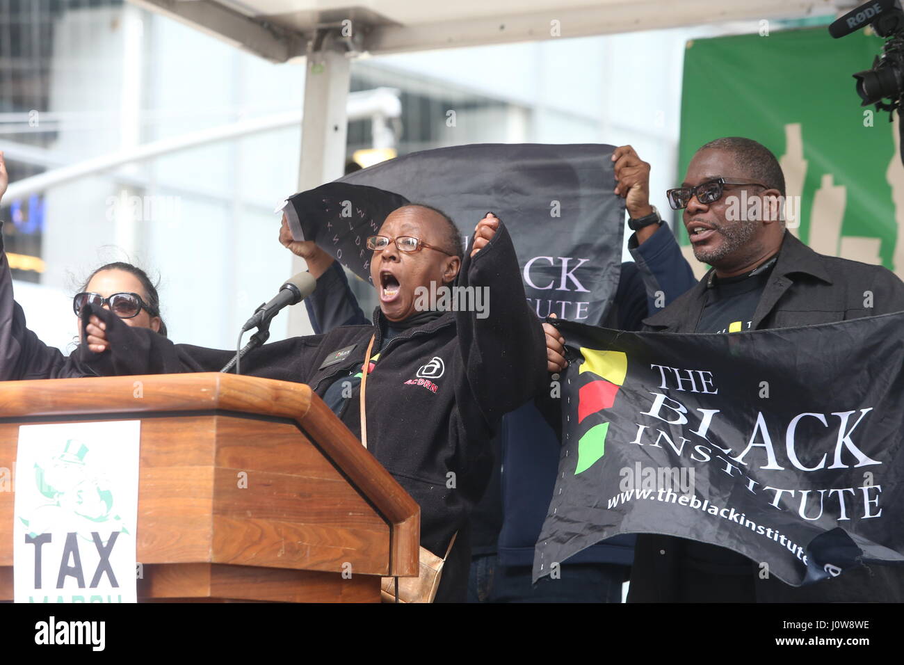 Bertha Lewis, founder of the Black Institute. Thousands gathered ...