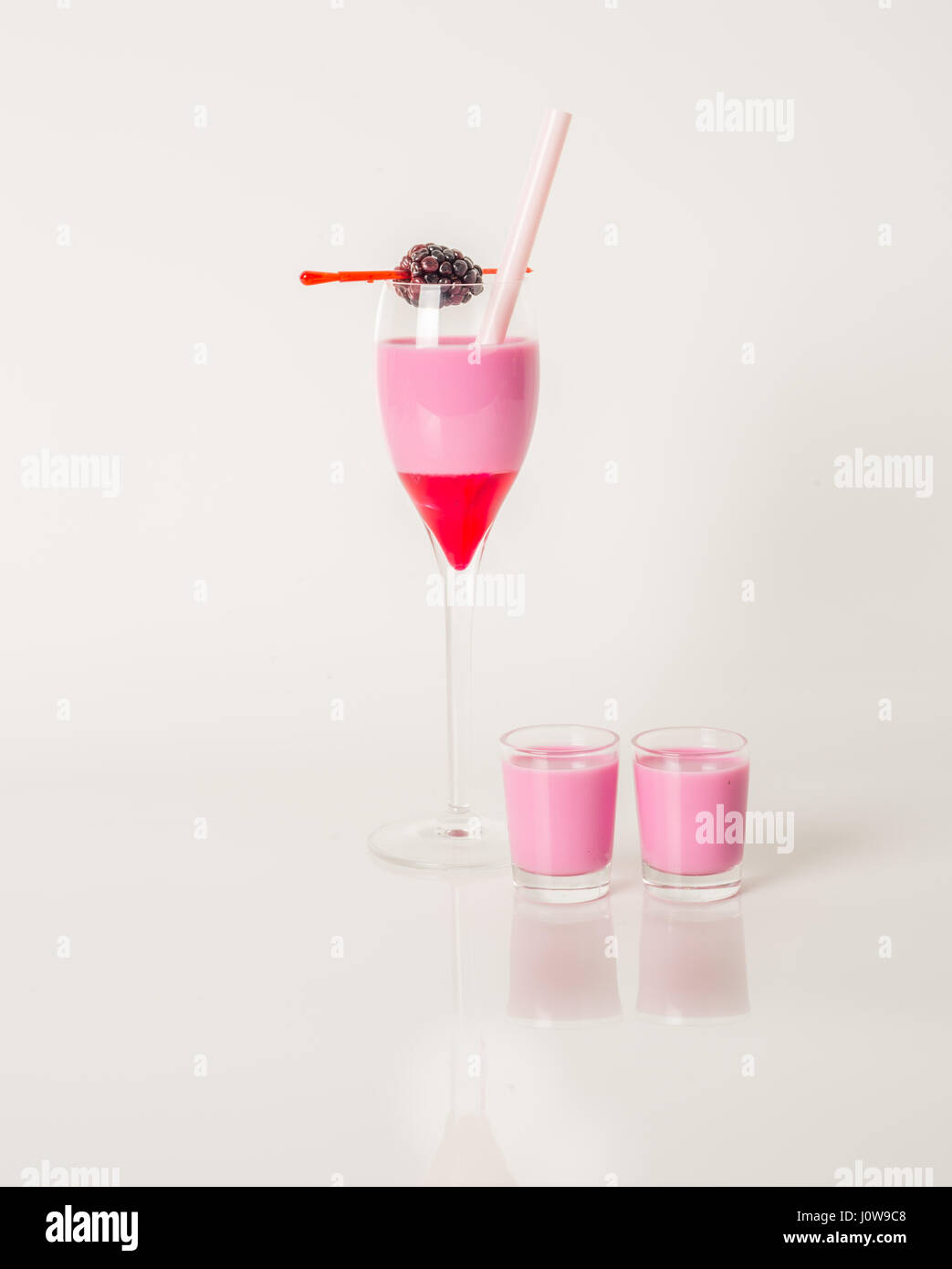 Colorful set of drinks, color drink decorated with fruit, sunglasses ...