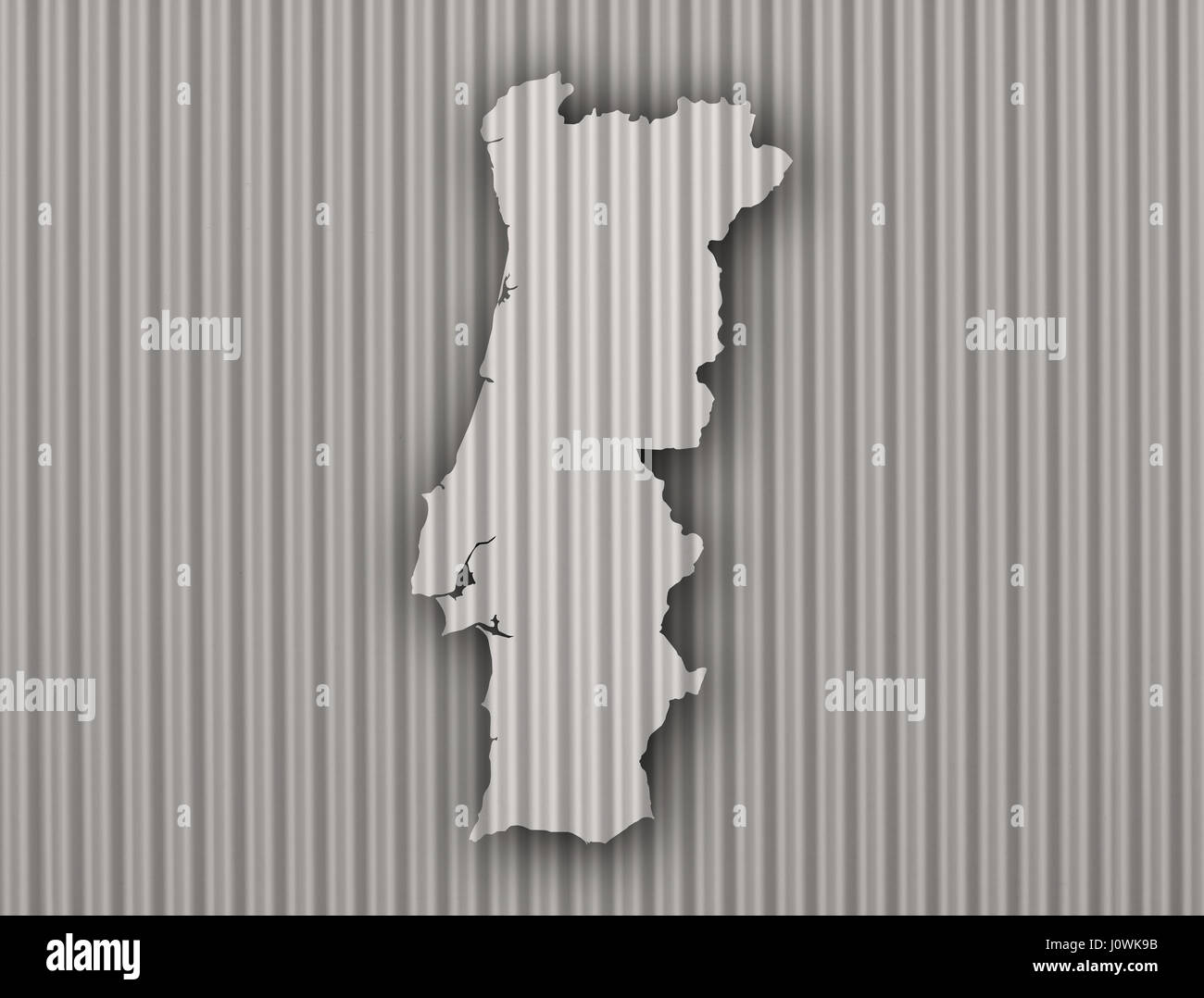 Map of Portugal on corrugated iron Stock Photo - Alamy