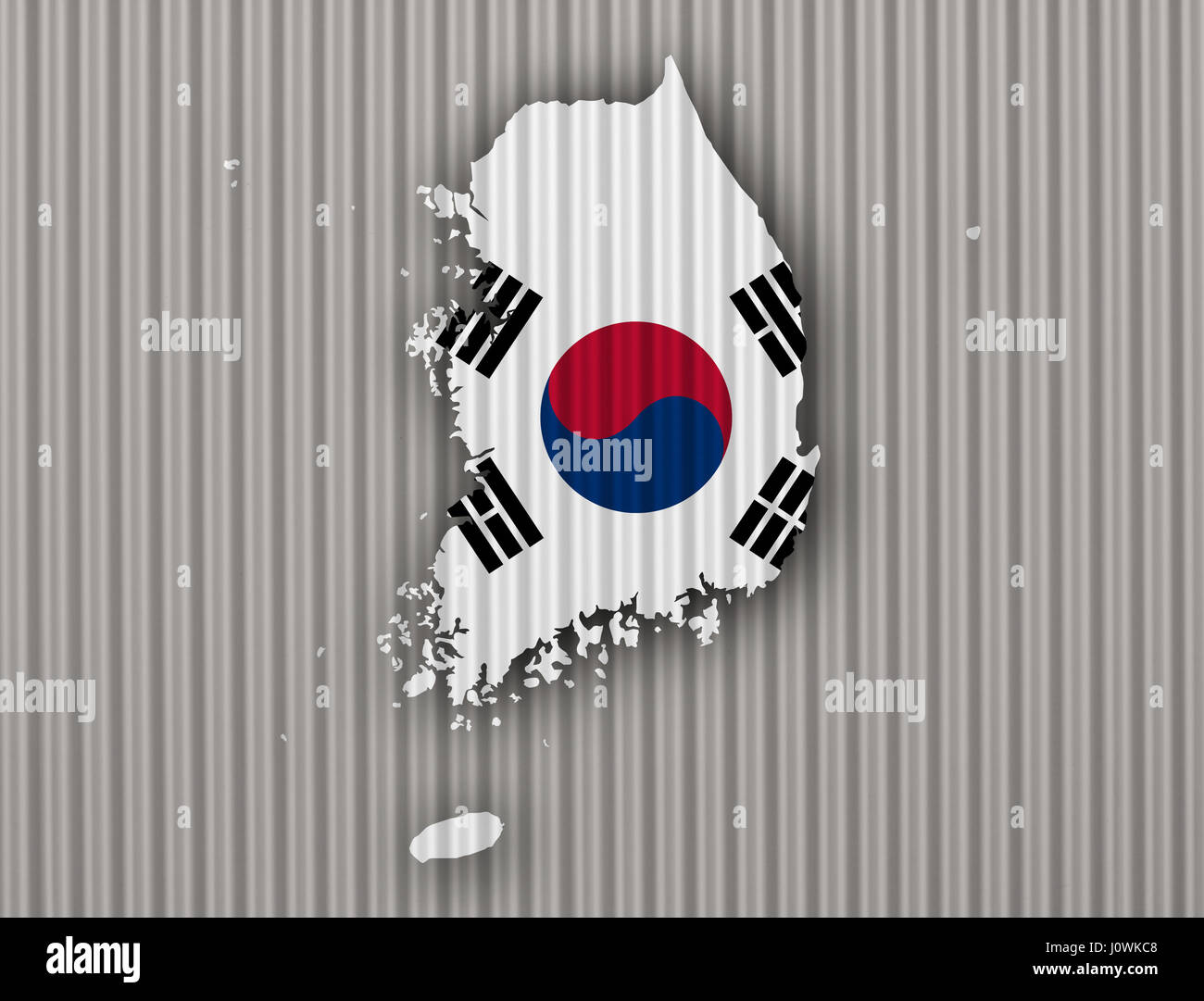 Map and flag of South Korea Stock Photo - Alamy