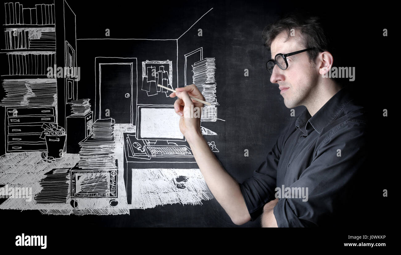 Man designing room Stock Photo - Alamy