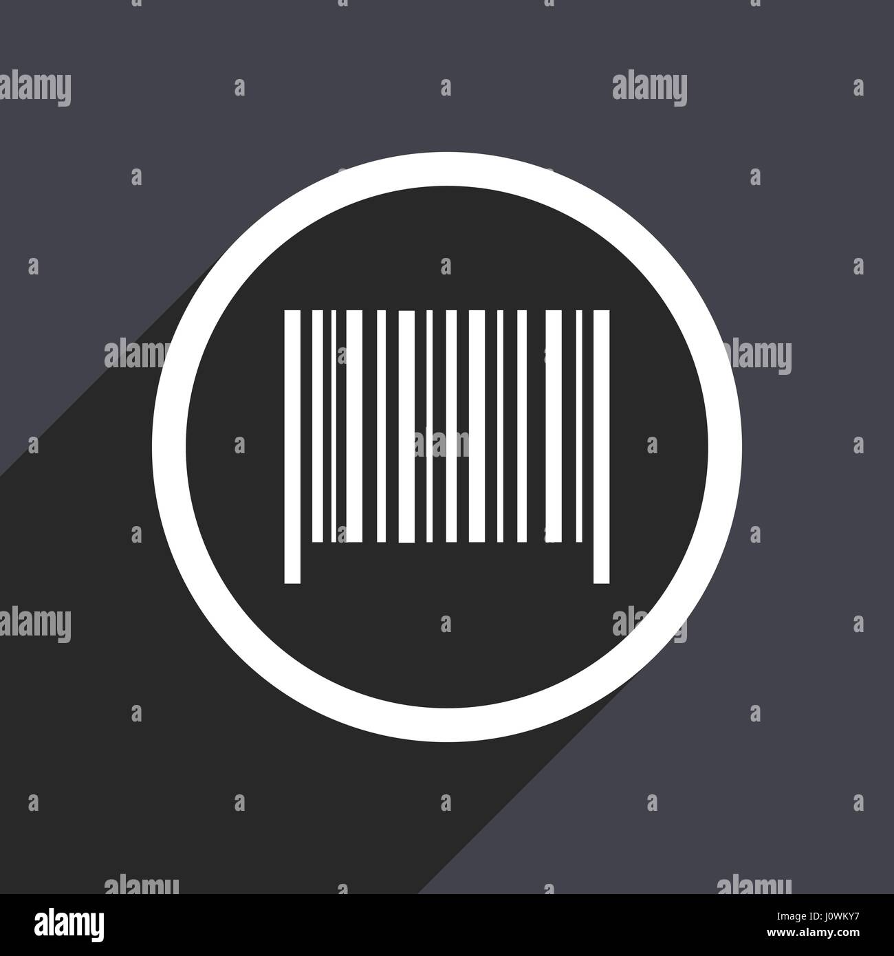 Barcode flat design white vector web icon on gray background with ...