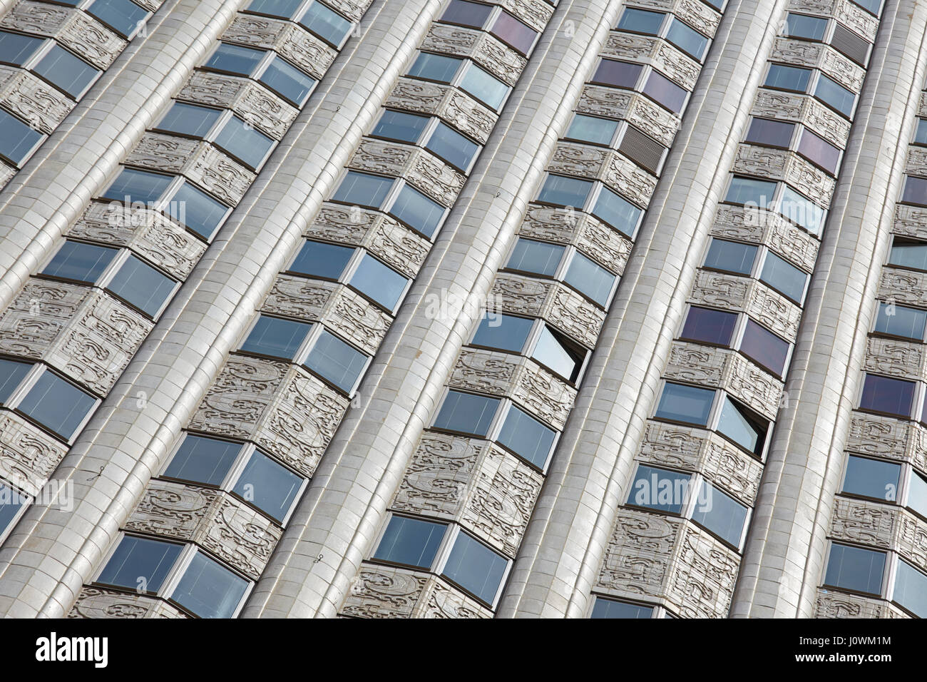 Detail of a tall skyscraper in San Francisco, California, United States ...