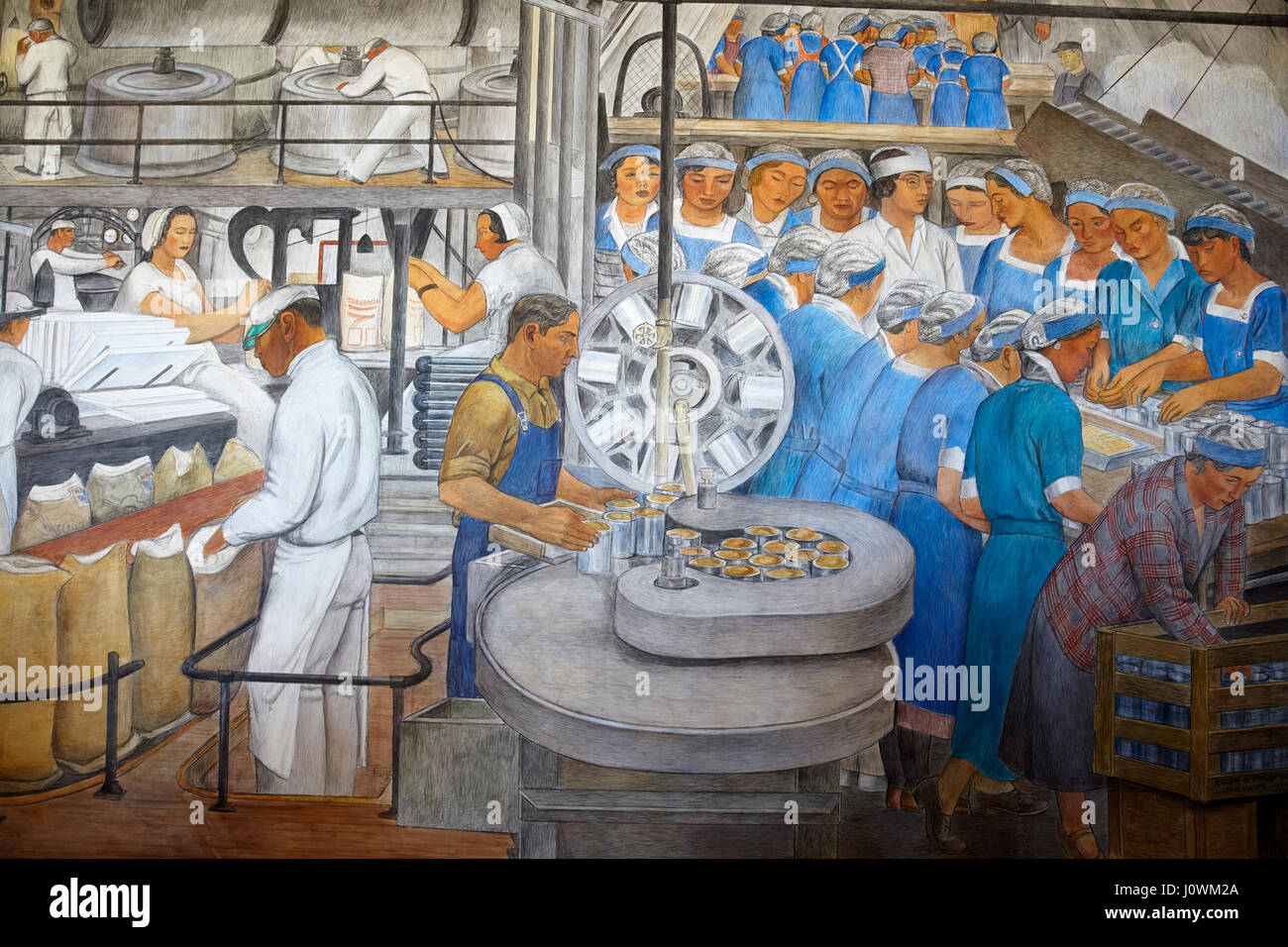 Coit tower murals hi-res stock photography and images - Alamy