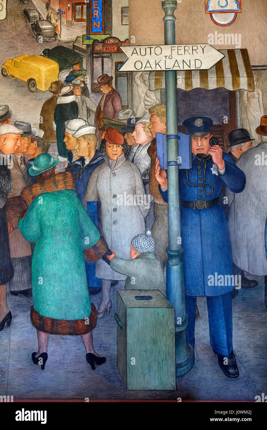 Mural coit tower hi-res stock photography and images - Alamy