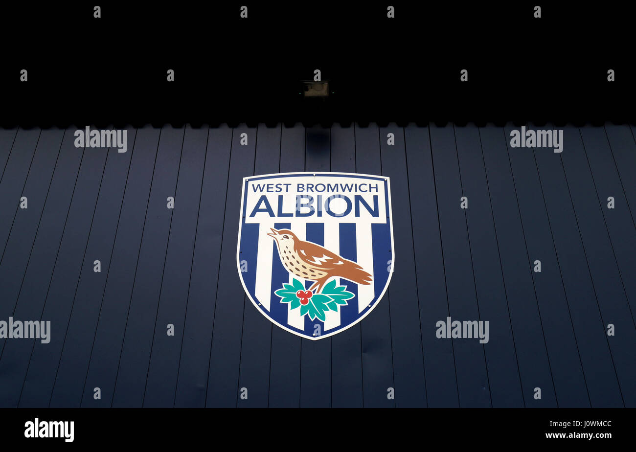 A view of the West Browich Albion club crest before the Premier League ...