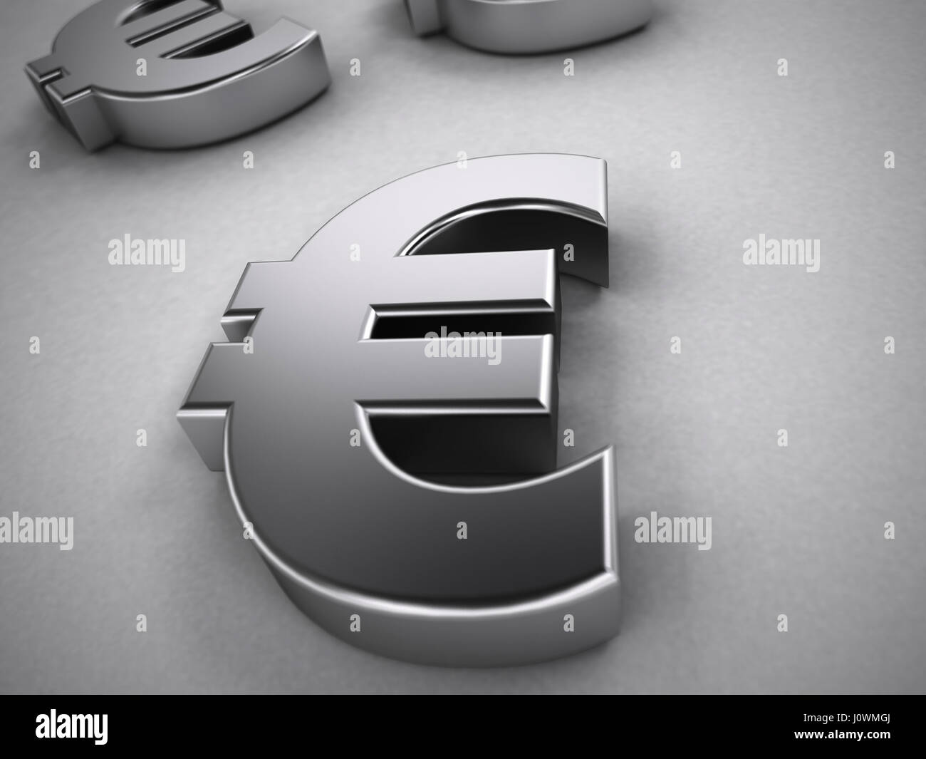 metal euro symbol isolated on white , 3d render Stock Photo - Alamy