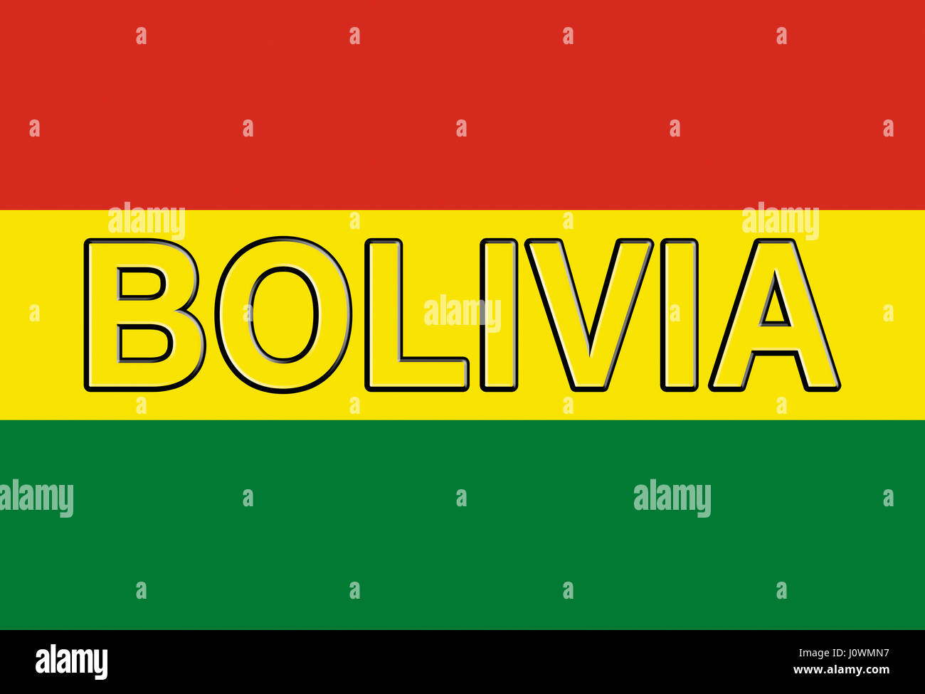 Illustration of the national flag of Bolivia with the country written ...