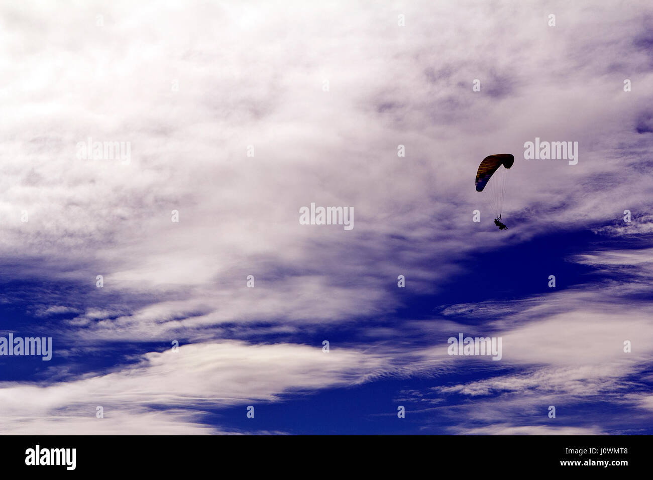 Skydiver landing parachute sunset hi-res stock photography and images ...