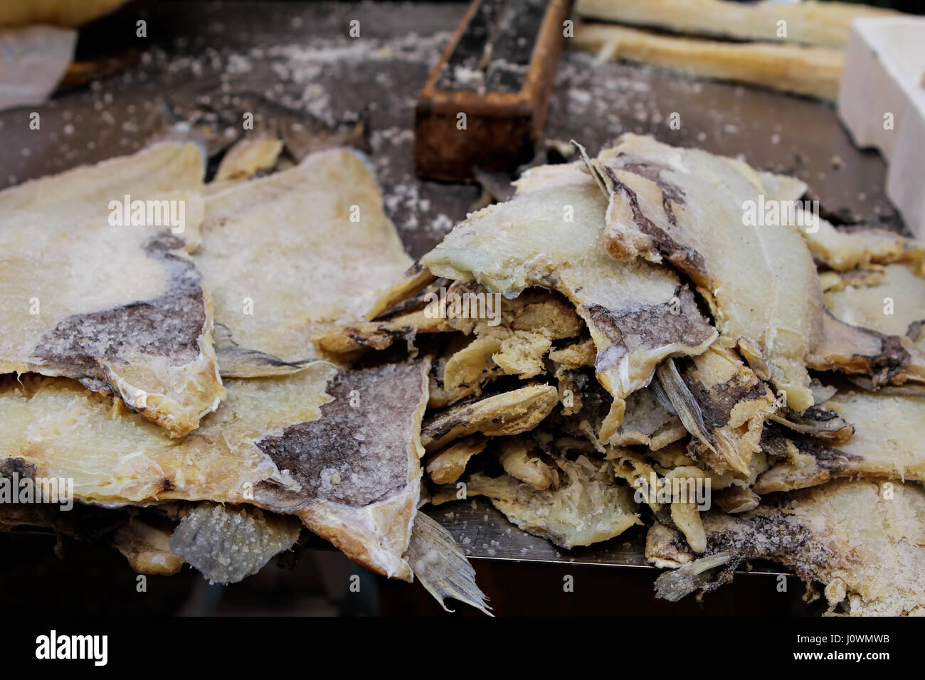 Dried fish on seafood market, Majorca, Balearic Islands, Spain, Europe ...