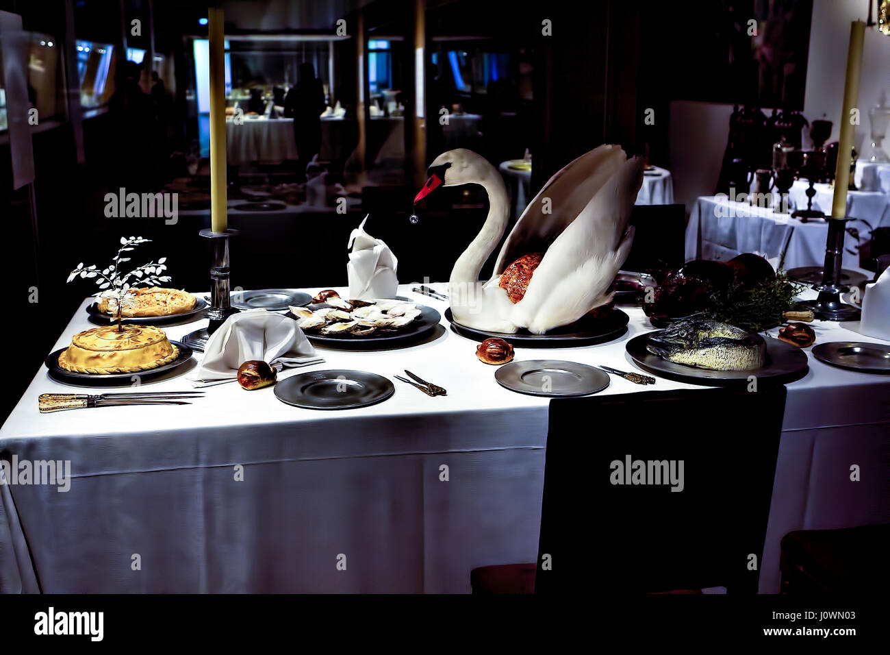 Dessert table setting 17th Century. Exhibition of table settings from ...