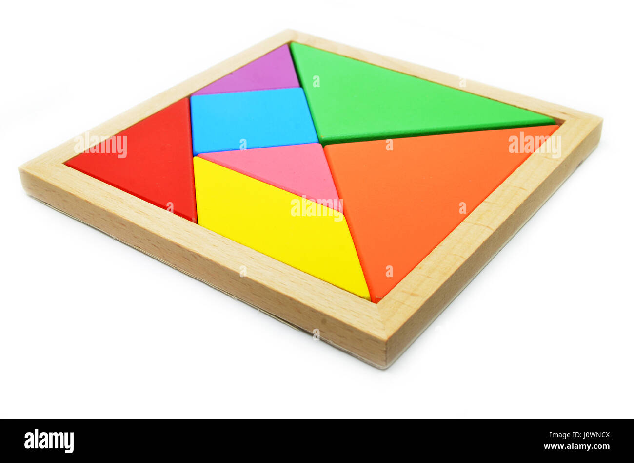 Ancient Chinese art of tangram puzzles on white background Stock Photo ...