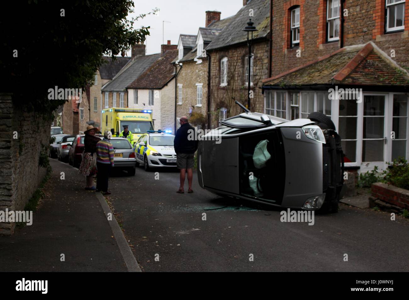 Car flipped on side hi-res stock photography and images - Alamy