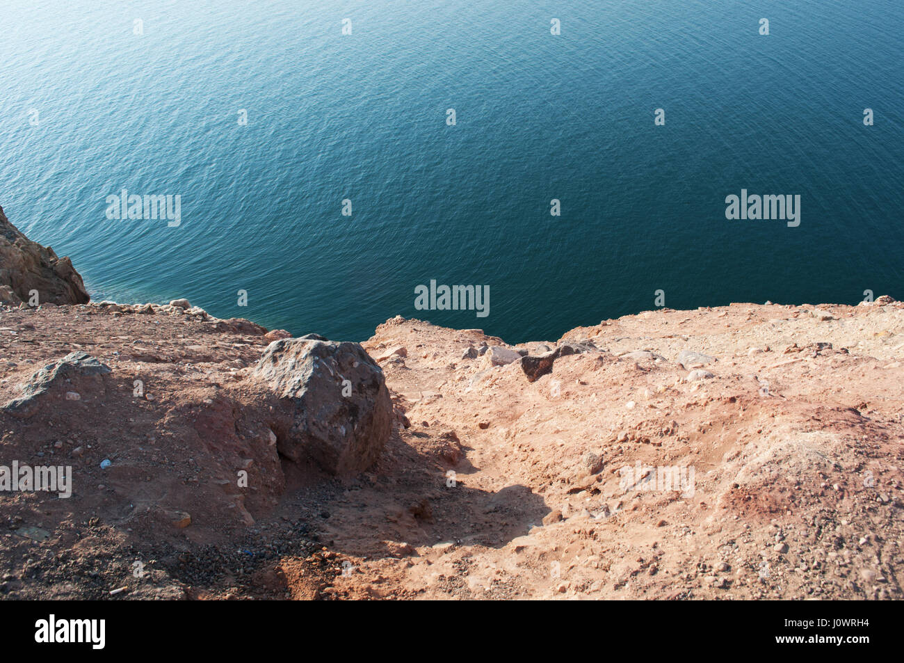 Coast and salt rocks of Dead Sea, the salt lake with Earth's lowest ...