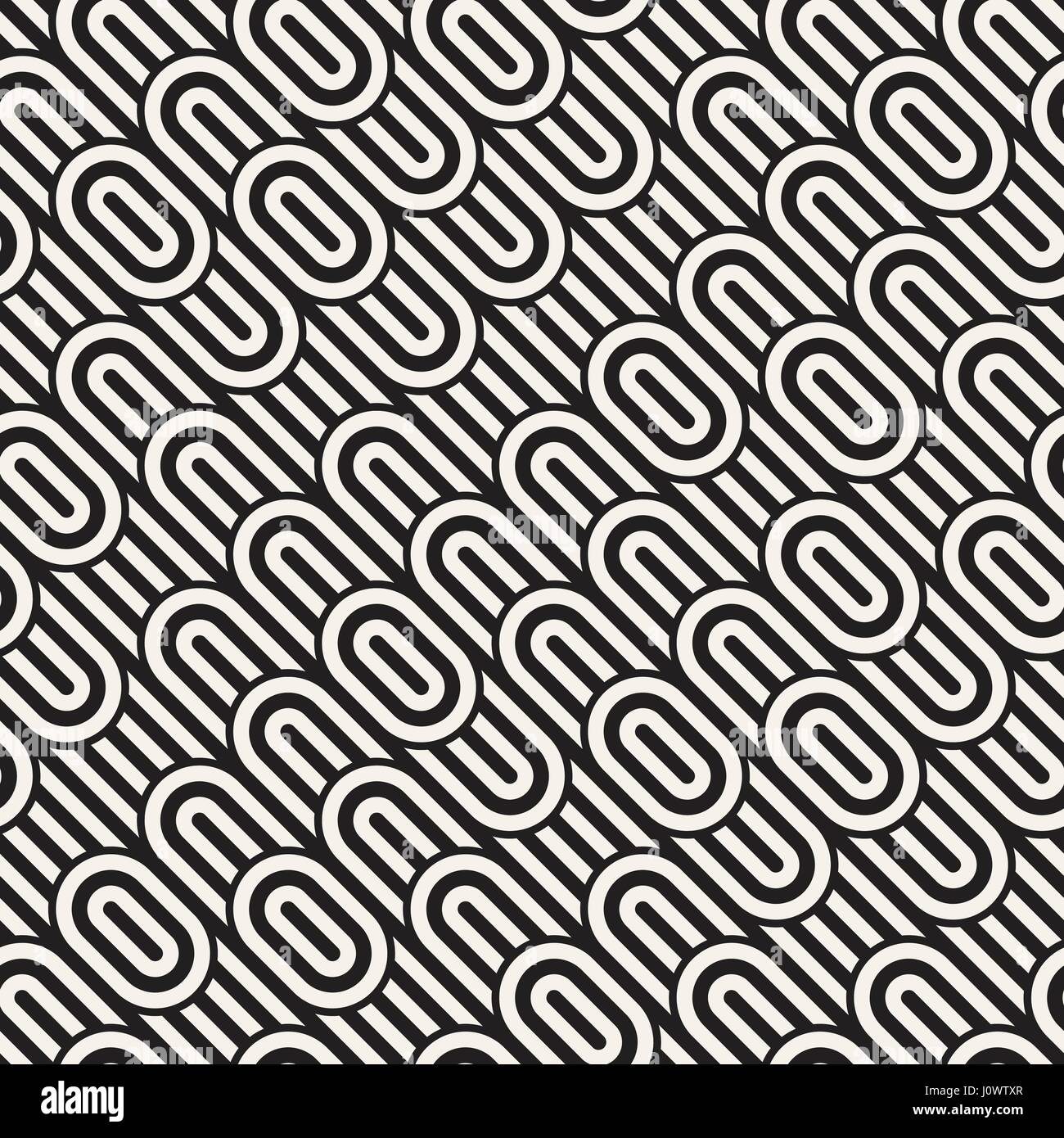 Seamless monochrome waving pattern. Abstract retro stripy background ...