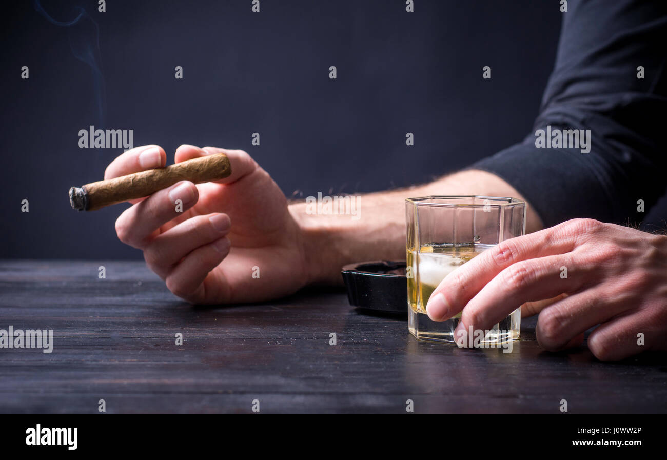 Man smoking cigarette at bar hi-res stock photography and images - Alamy