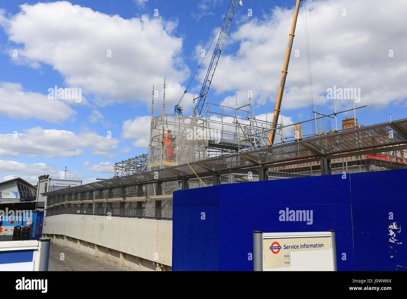 Crossrail Construction site at Whitechapel underground railway station ...