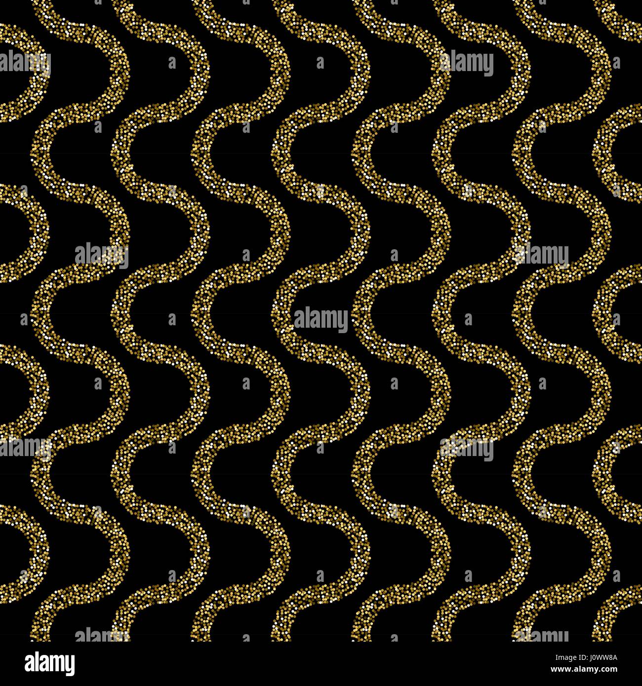 Wavy vector seamless pattern, geometric abstract background of black ...