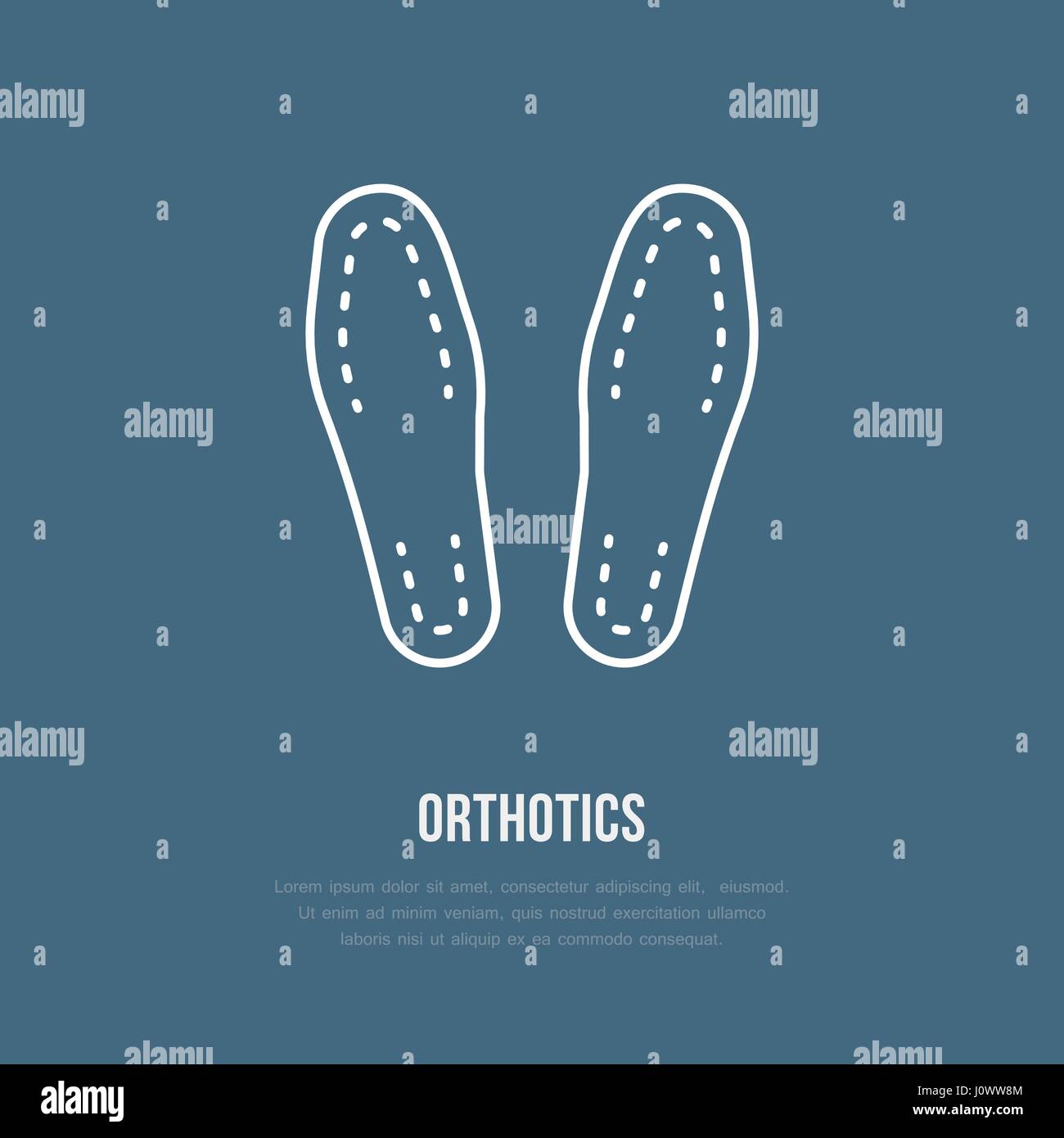 Orthotics icon, line logo. Flat sign for orthopedic equipment, foot ...