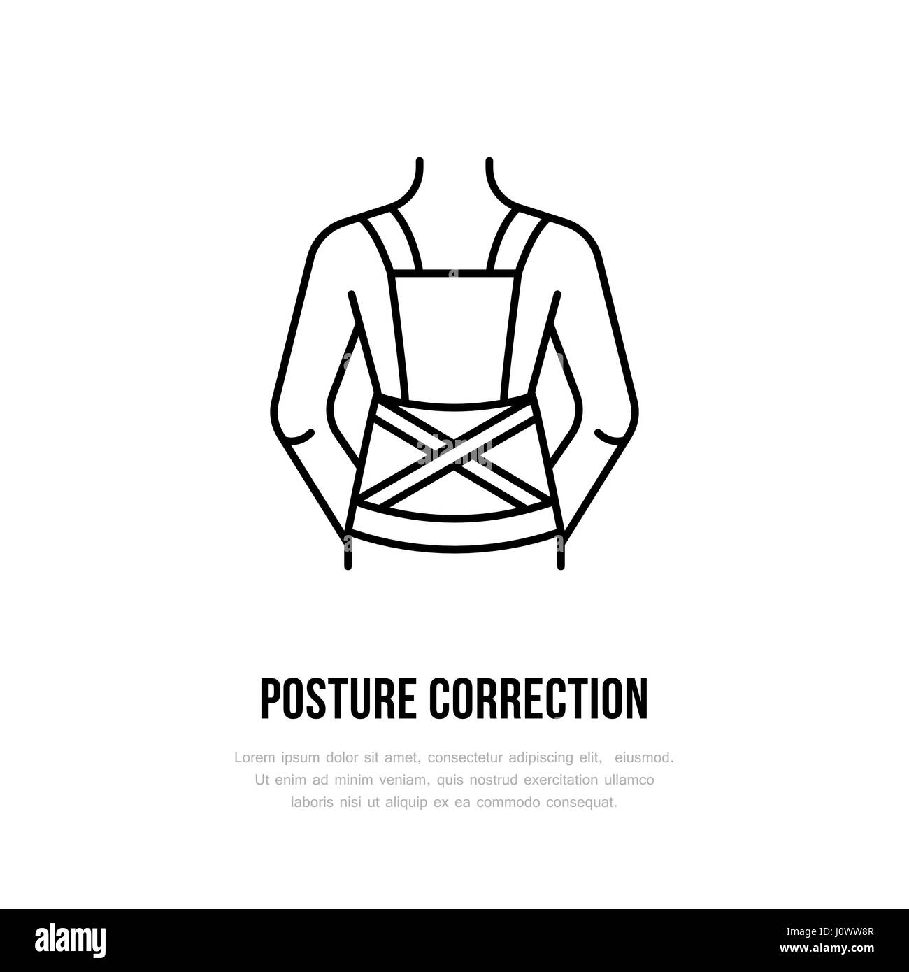 Woman good posture standing Stock Vector Images - Alamy