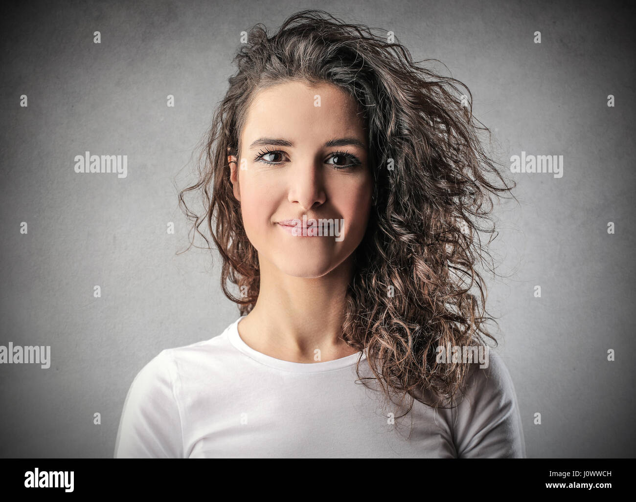 Woman face profile look into camera hi-res stock photography and images ...