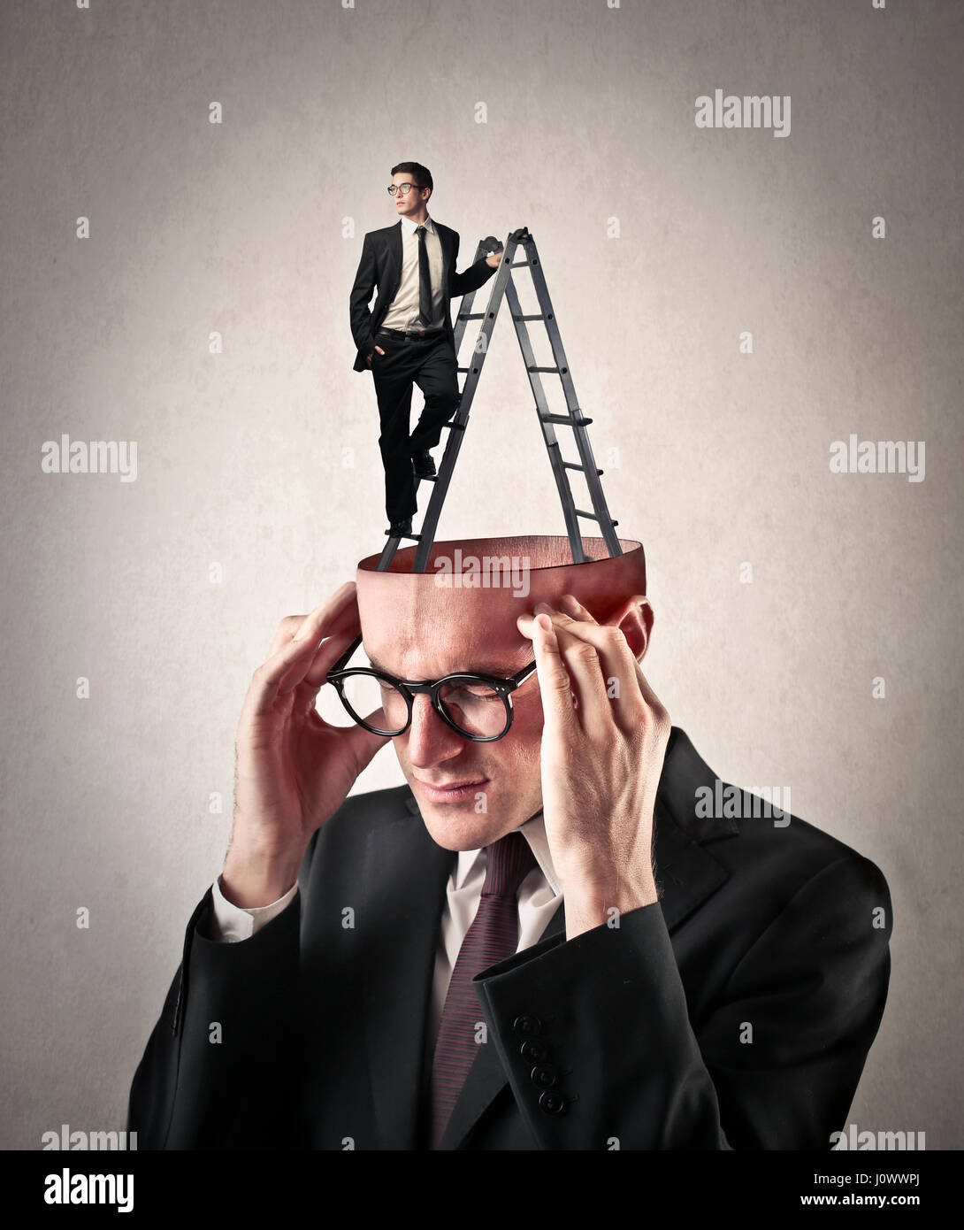 Businessman in career ladder concept hi-res stock photography and ...