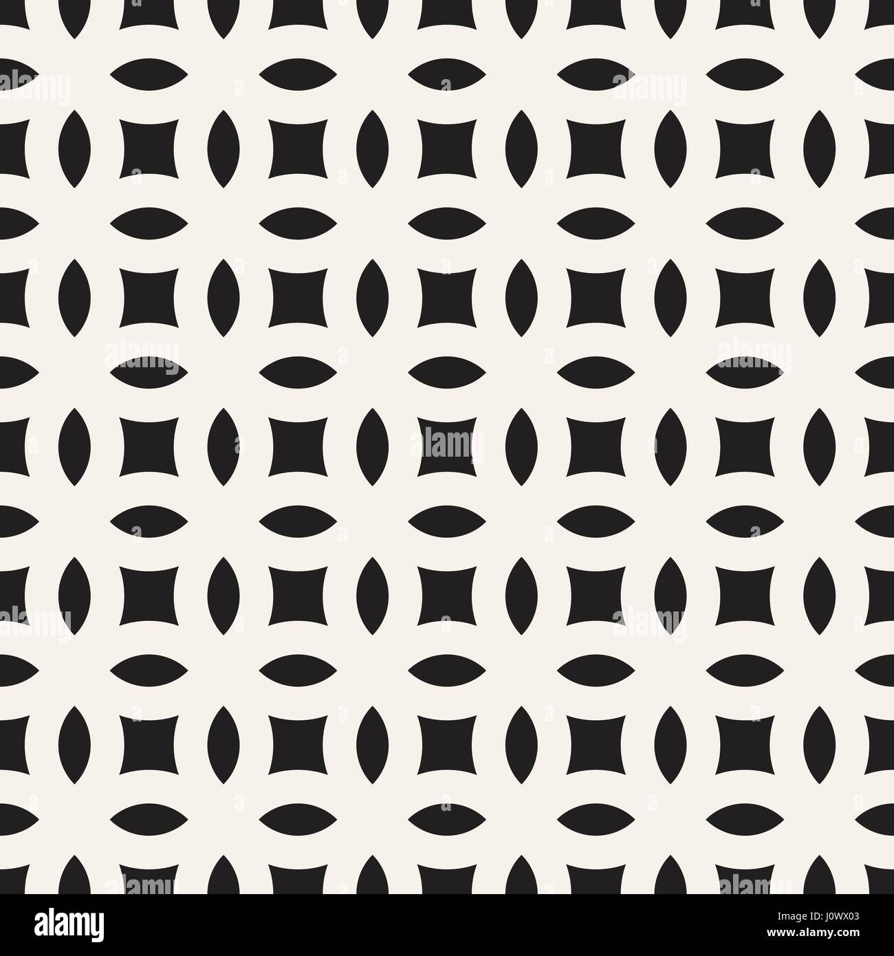 Vector Seamless Black And White Geometric Rounded Lines Pattern ...