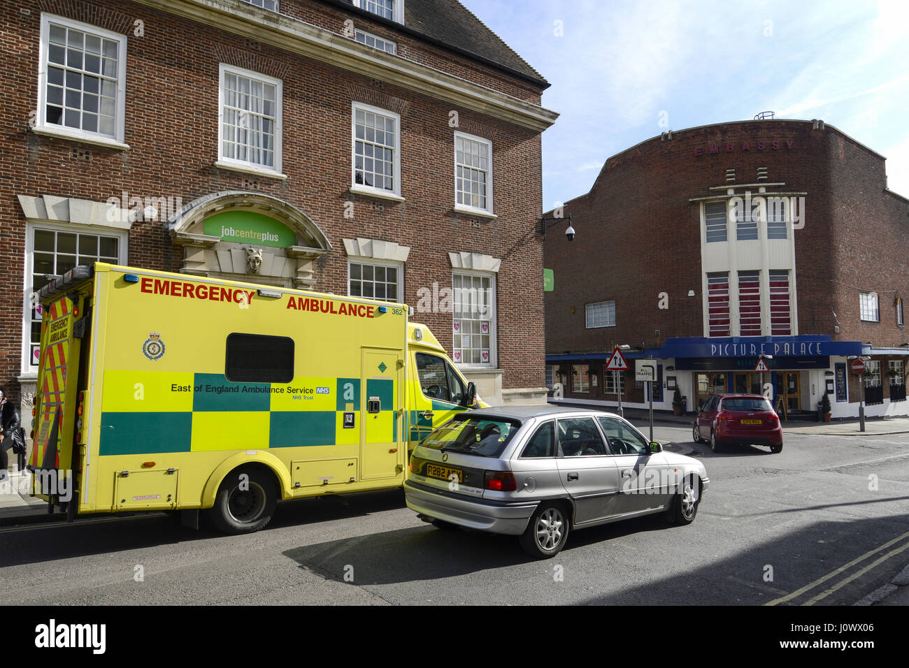 Ambulance outside job centre hi-res stock photography and images - Alamy