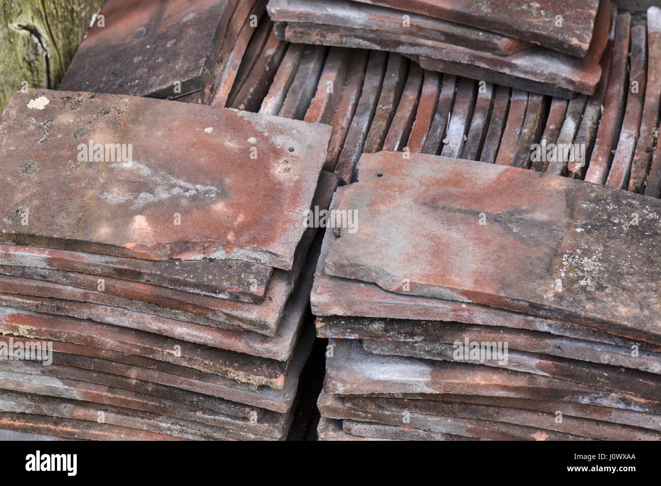 Stack of Clay Roof Tiles Stock Photo - Alamy
