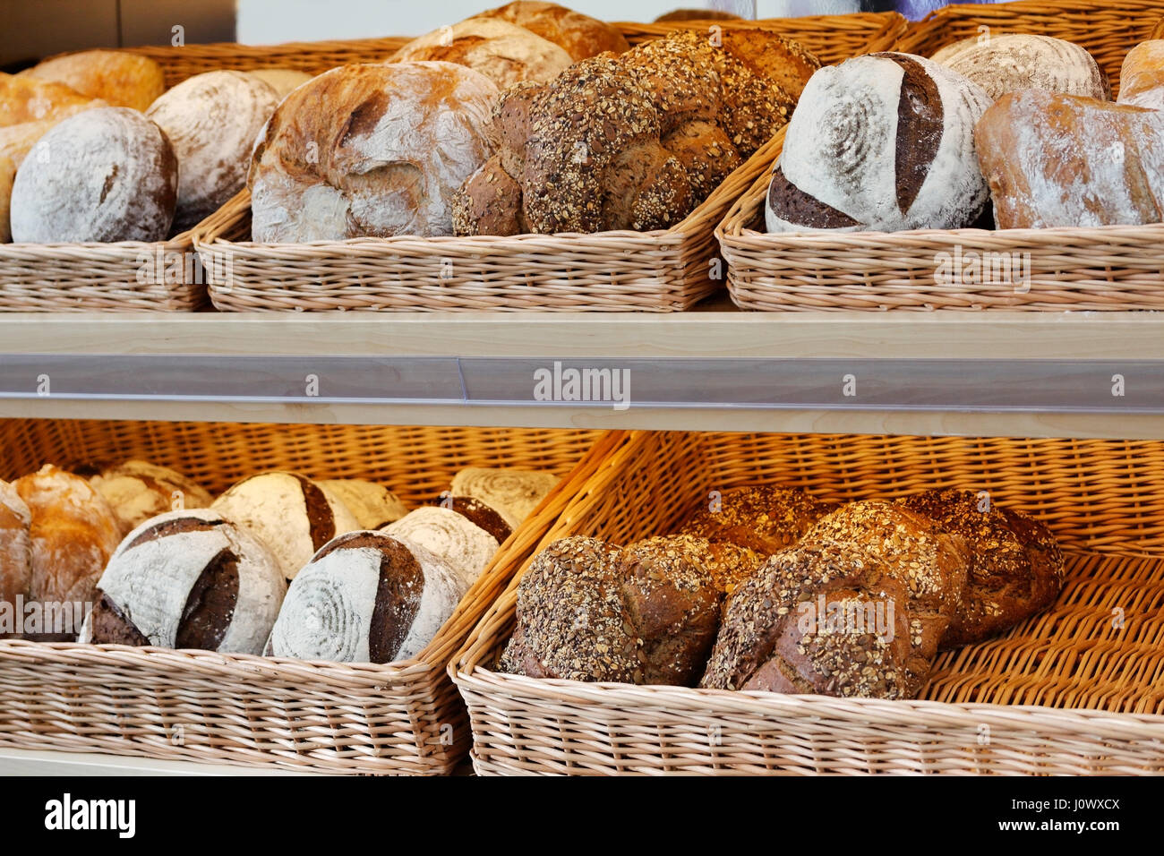 Loaf bread in supermarket basket hi-res stock photography and images ...