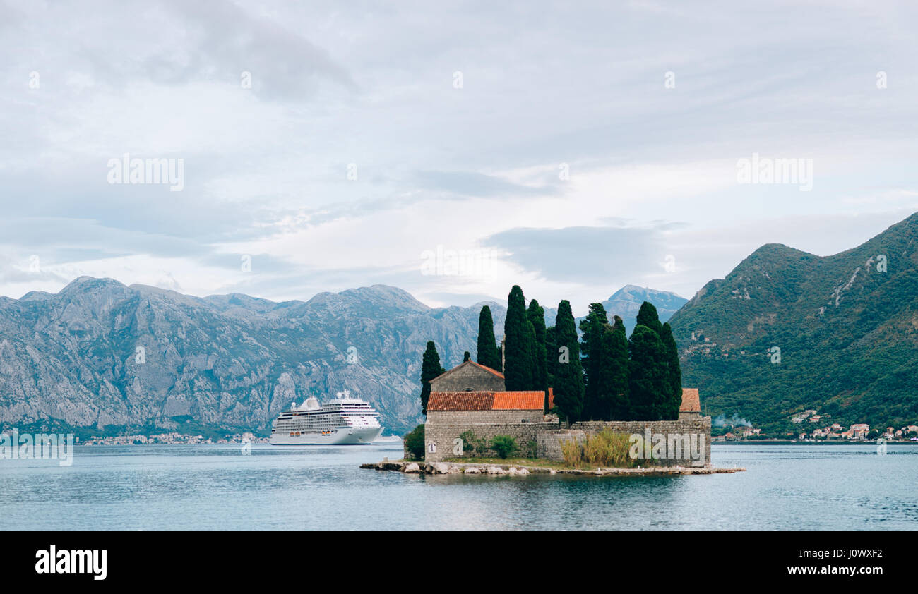 The island of Gospa od Skrpela, Kotor Bay, Montenegro Stock Photo - Alamy