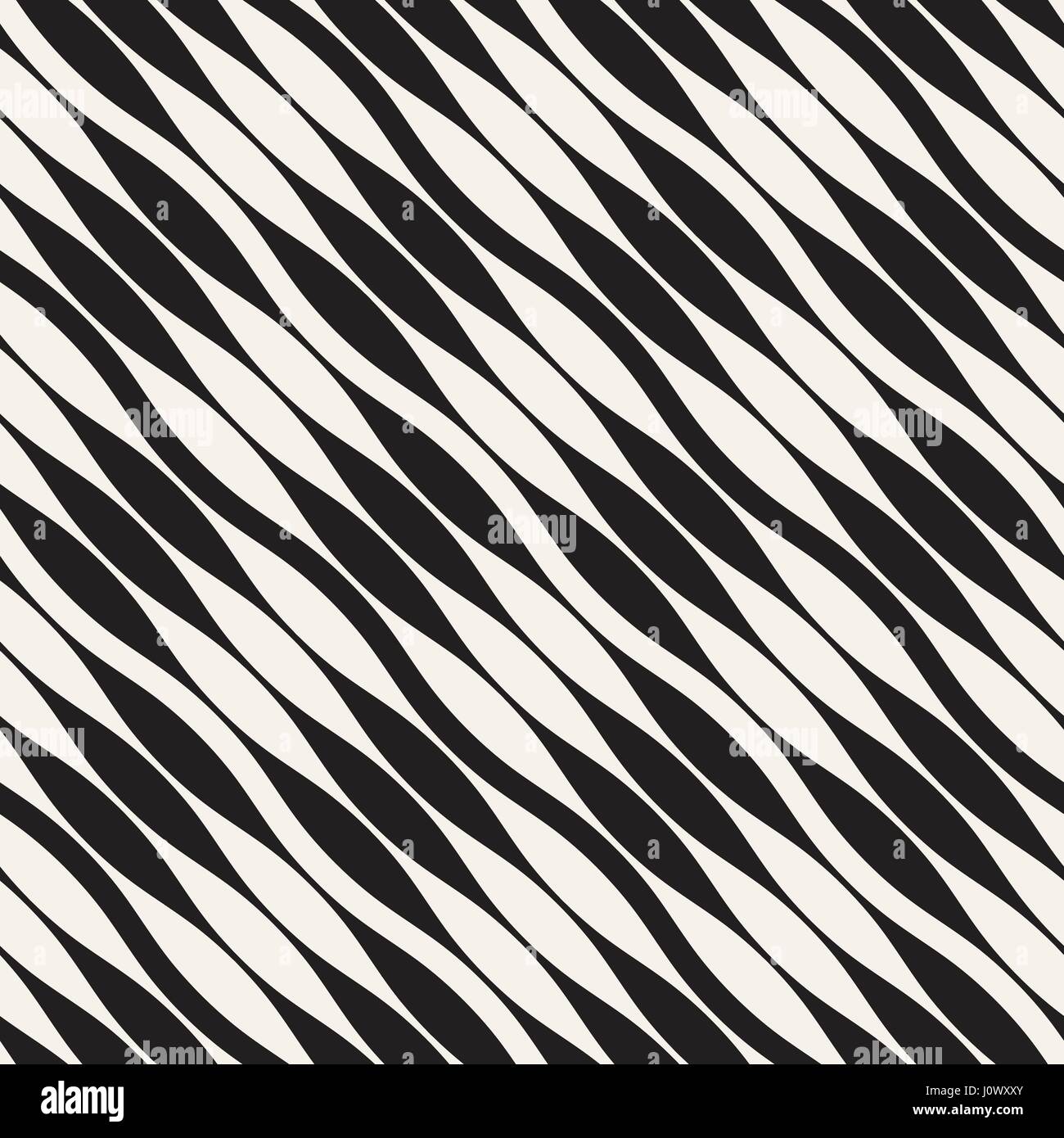 Wavy stripes vector seamless pattern. Retro abstract wavy texture ...