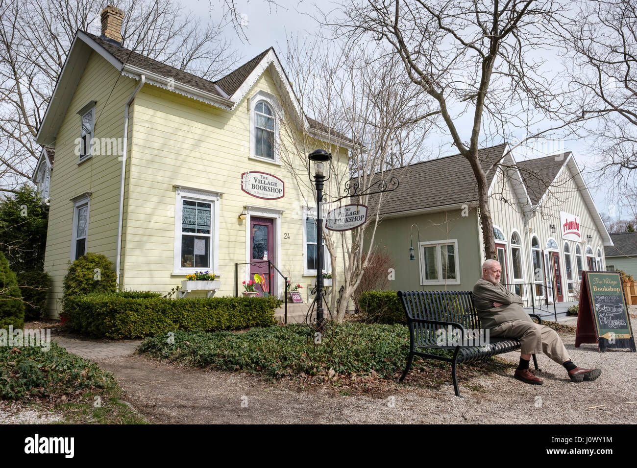 Front, facade, of the Village Bookshop in the Village of Bayfield ...