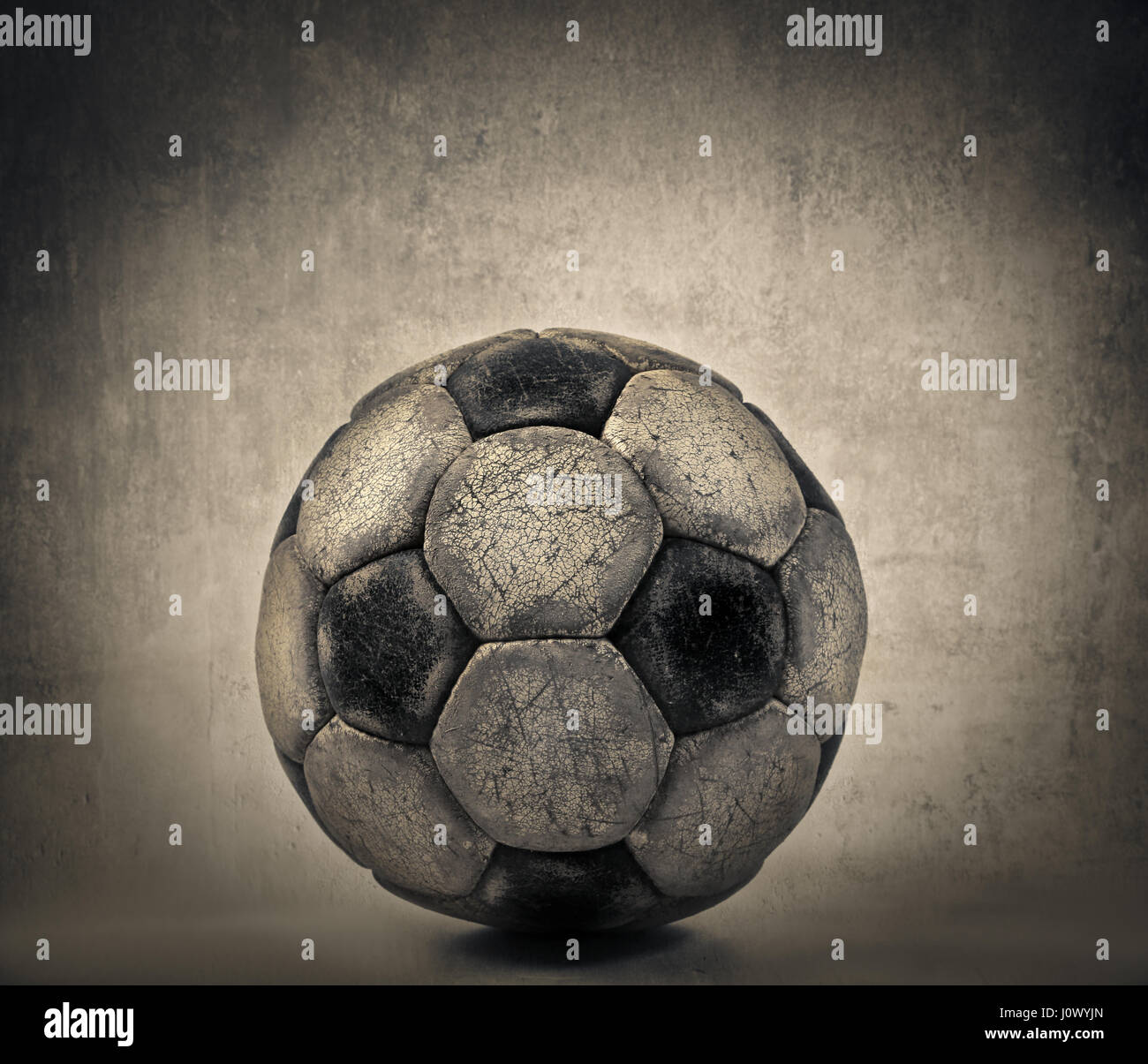 Old soccer ball Stock Photo - Alamy