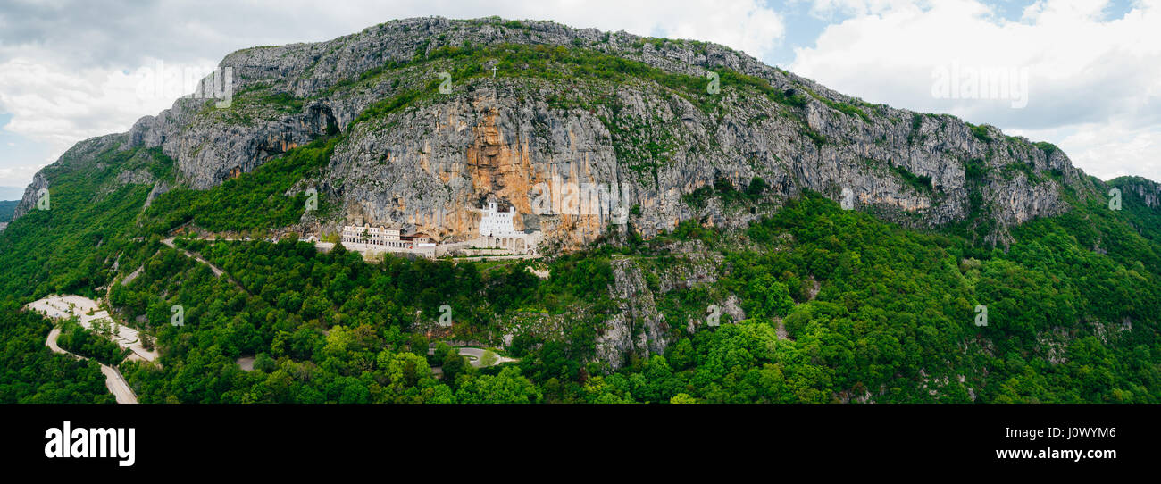 Ostrog monastery in Montenegro. The unique monastery in the rock Stock ...