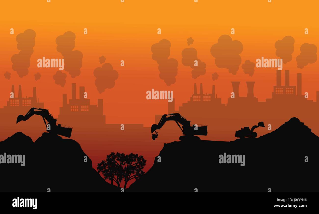 Bad environment silhouette background collection Stock Vector Image ...