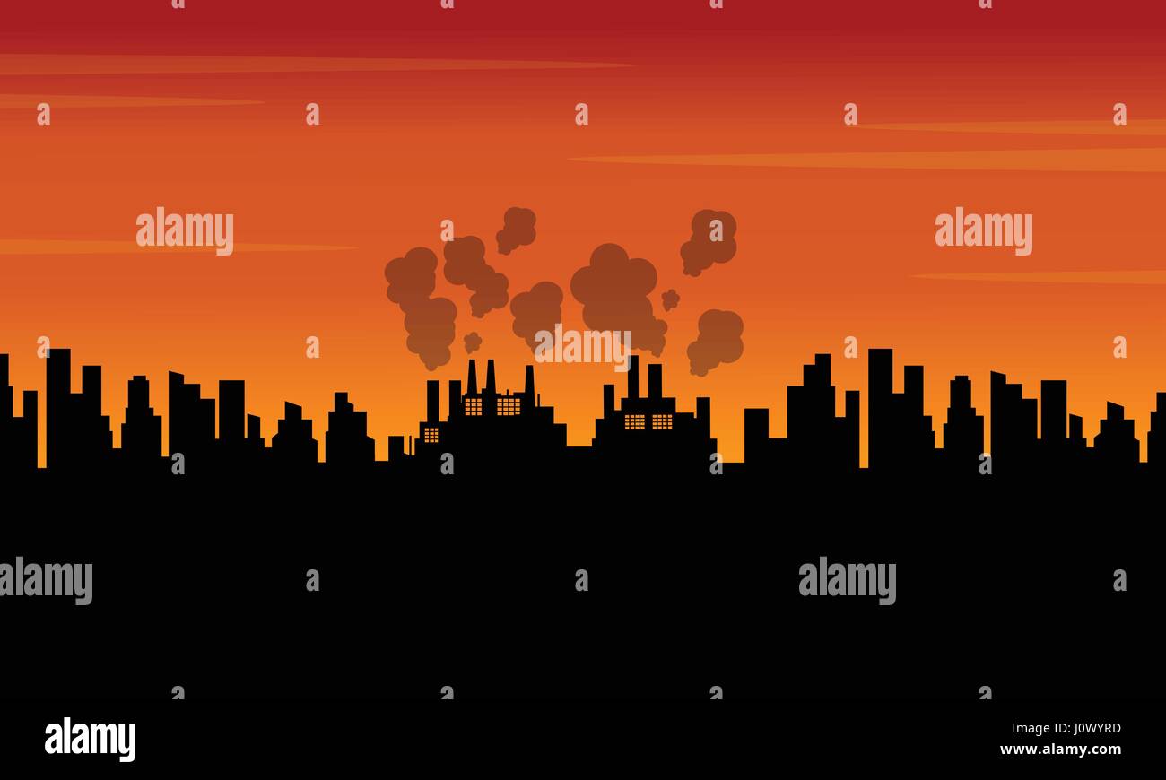 Bad environment with many industry landscape Stock Vector Image & Art ...