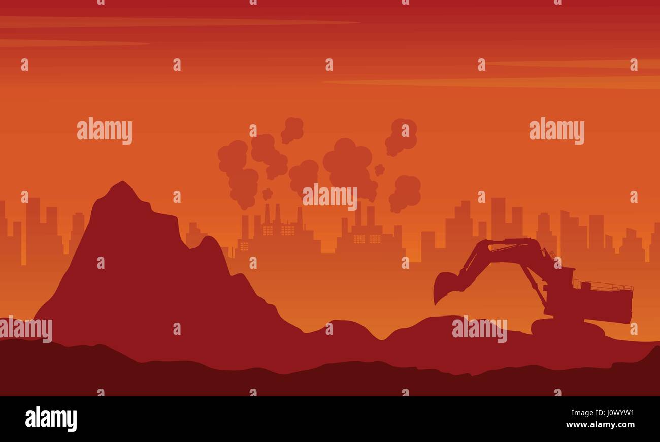 scrap heap with pollution industry bad environment Stock Vector Image ...