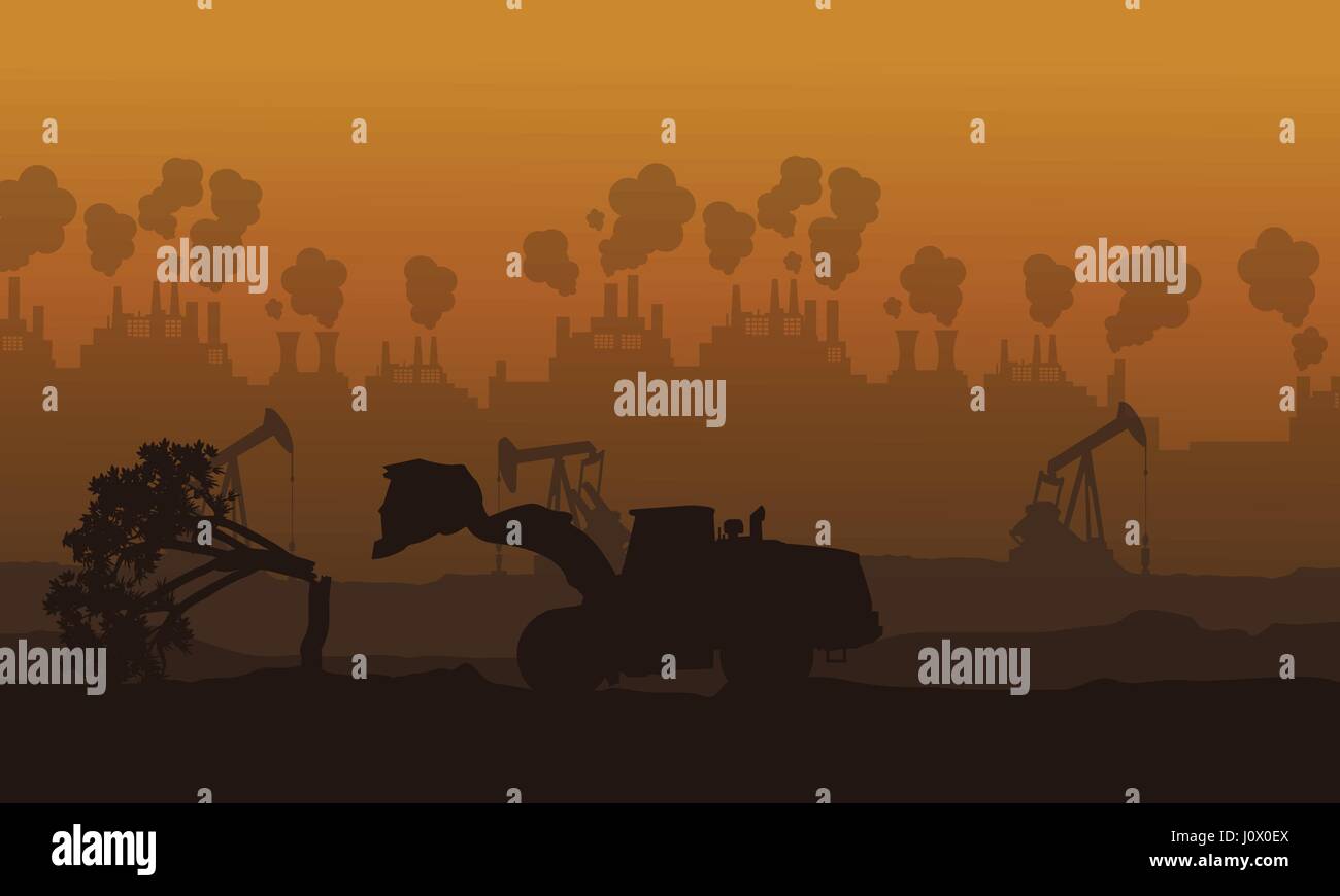 Pollution industry bad environment landscape Stock Vector Image & Art ...