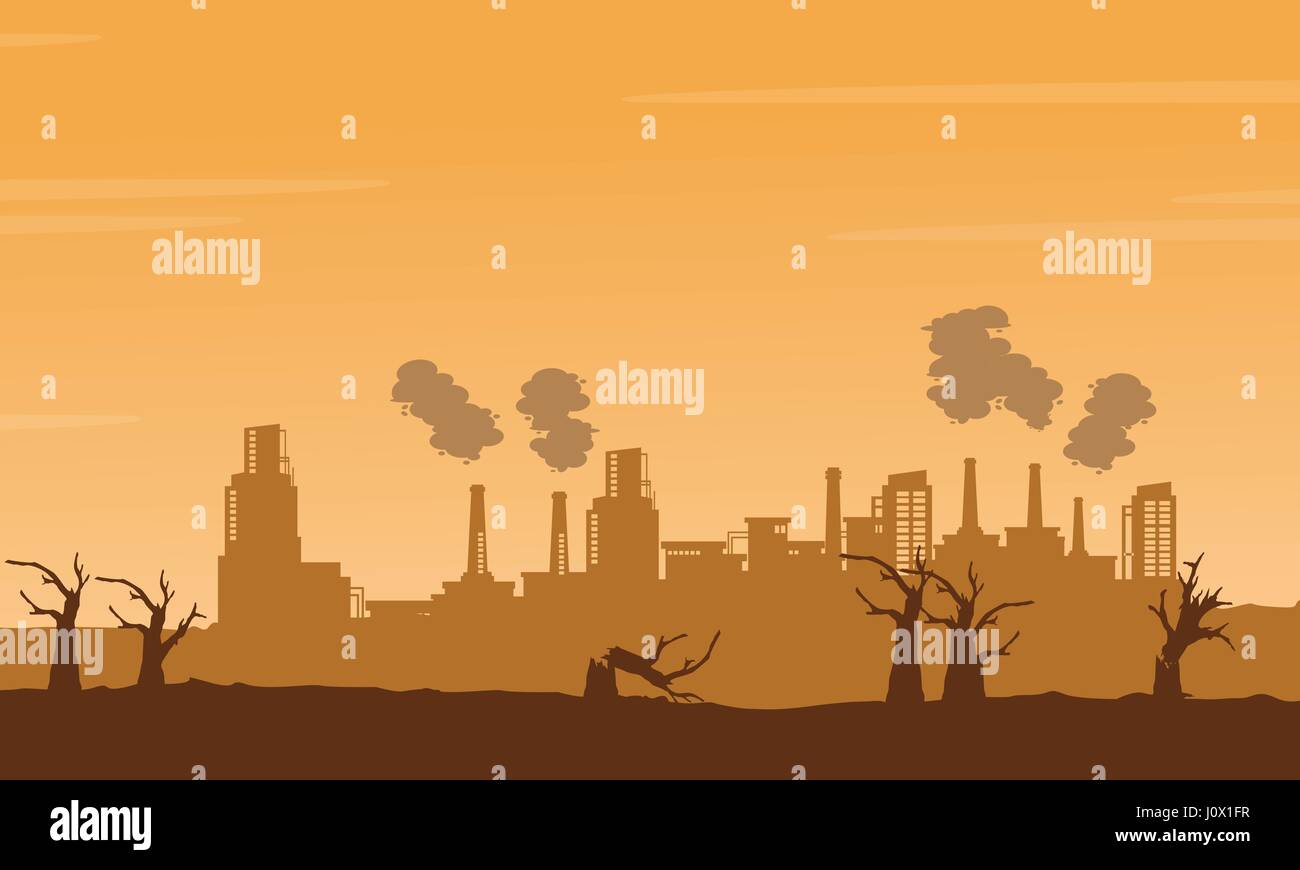 Bad environment with many industry background Stock Vector Image & Art ...